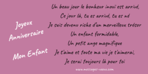 Modèles de textes Souhaits bon anniversaire à son enfant ou ses enfants